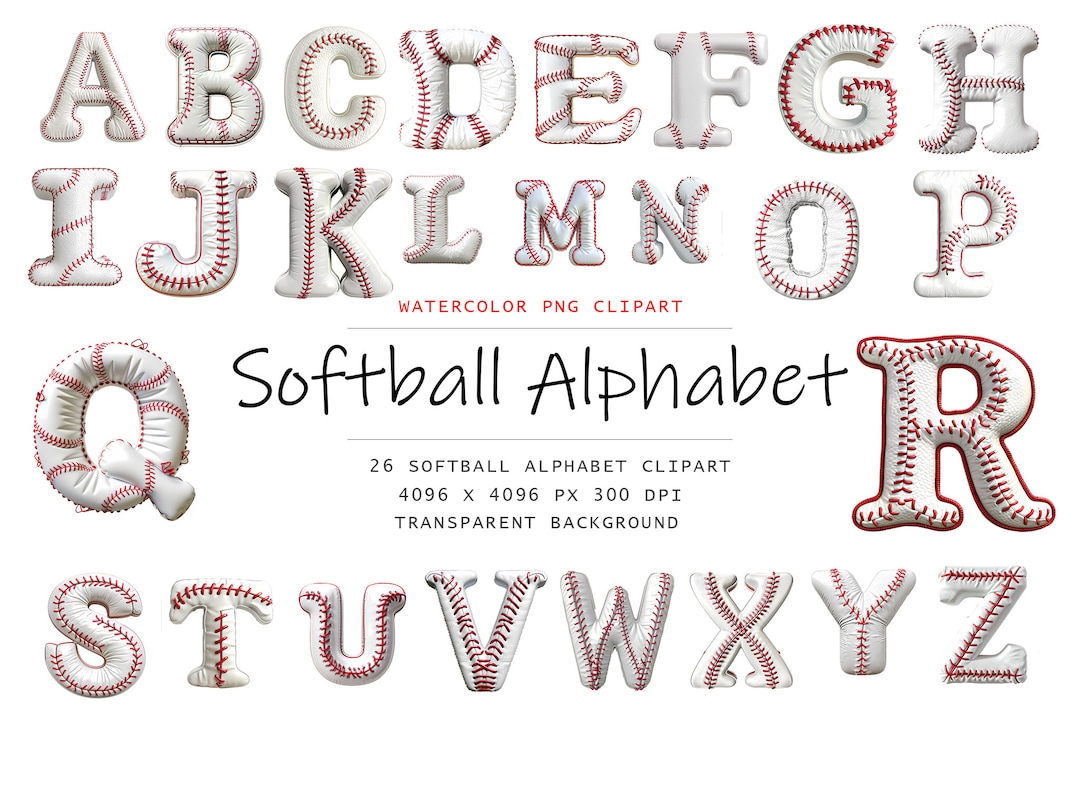 Baseball Alphabet, Letters Png, Alphabet Png, Instant Download for ...