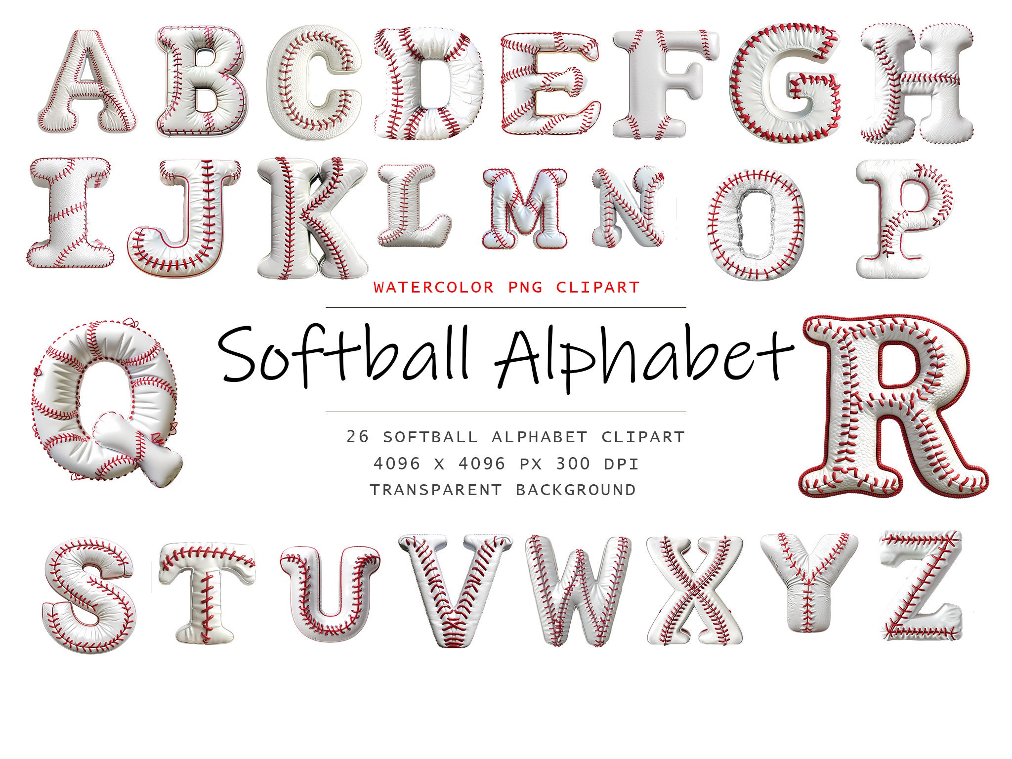 Baseball Alphabet, Letters Png, Alphabet Png, Instant Download for ...