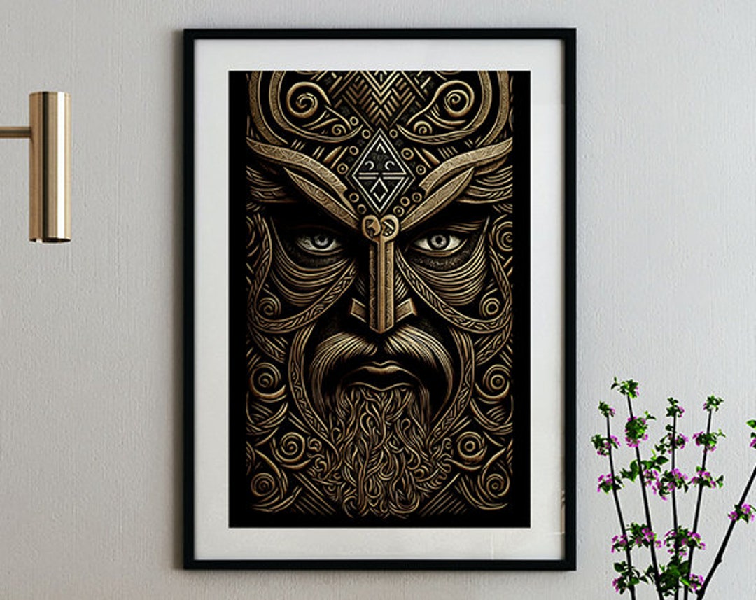 Viking God Print, Norse Mythology Art Print,home Wall Art, Digital ...