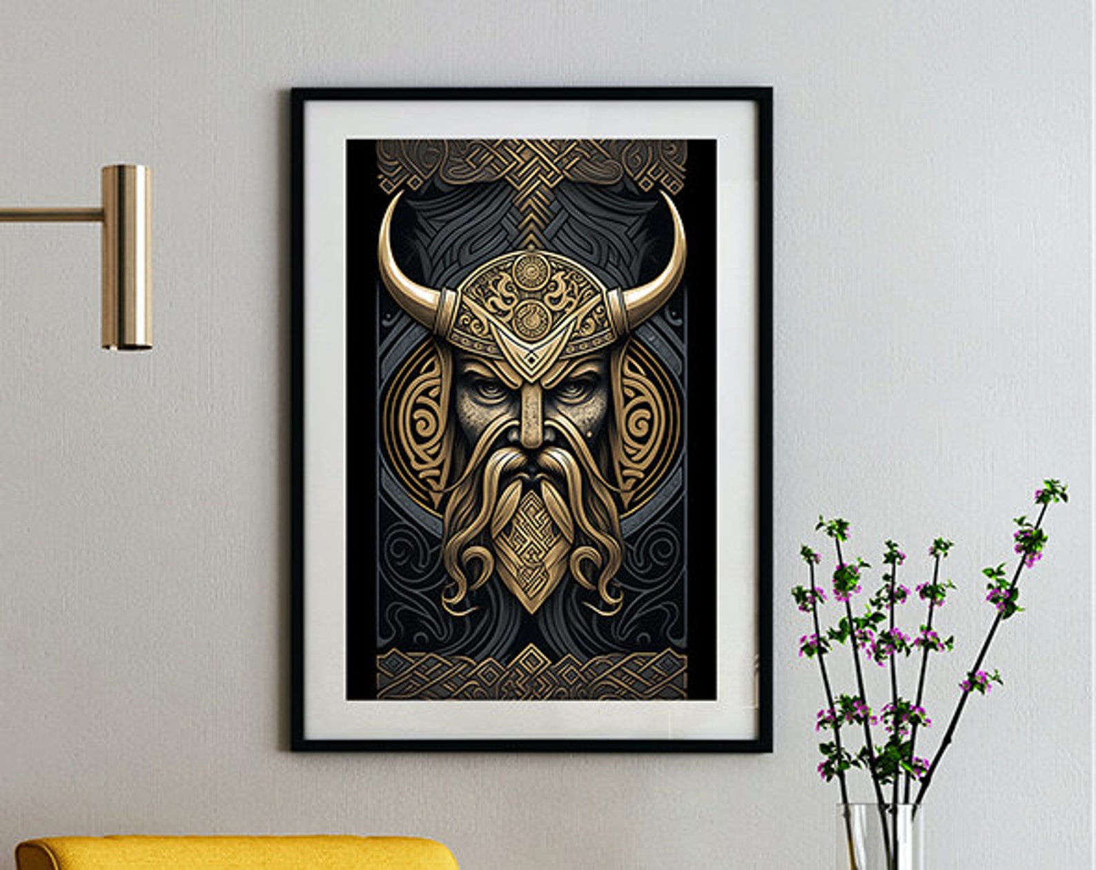 Viking God Print, Norse Mythology Art Print,home Wall Art, Digital ...