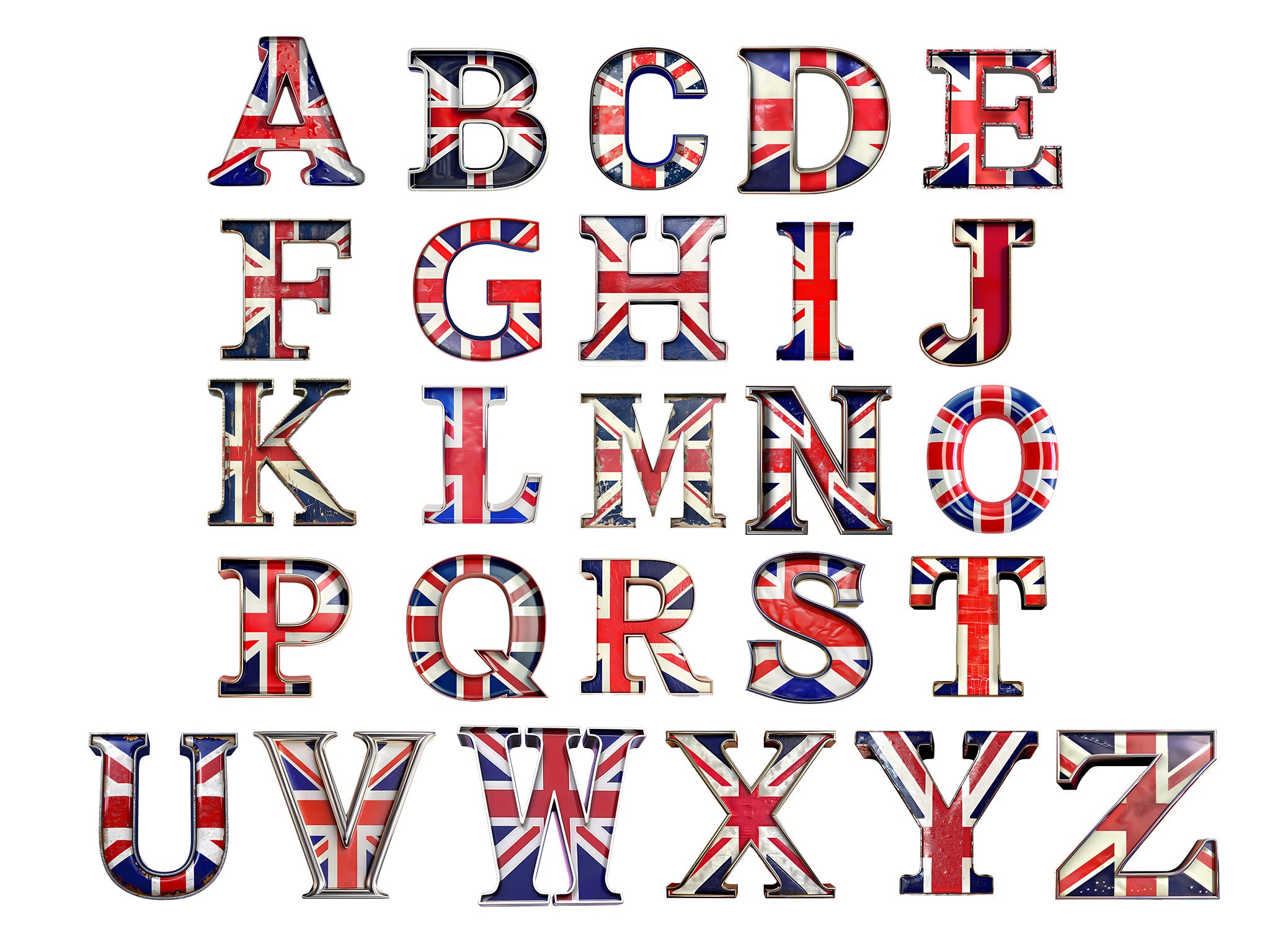 Great Britain Alphabet, Letters Png, Alphabet Png, Instant Download for ...
