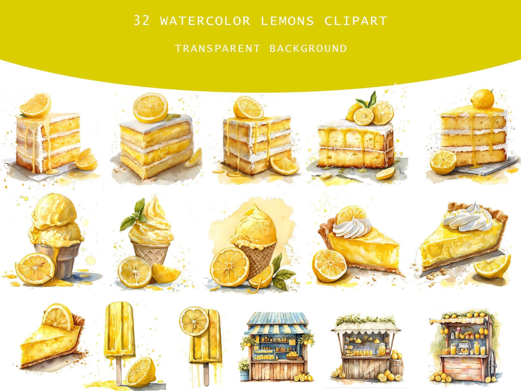 Watercolor Lemons Clipart PNG, Watercolor Sublimation Lemons Clipart ...