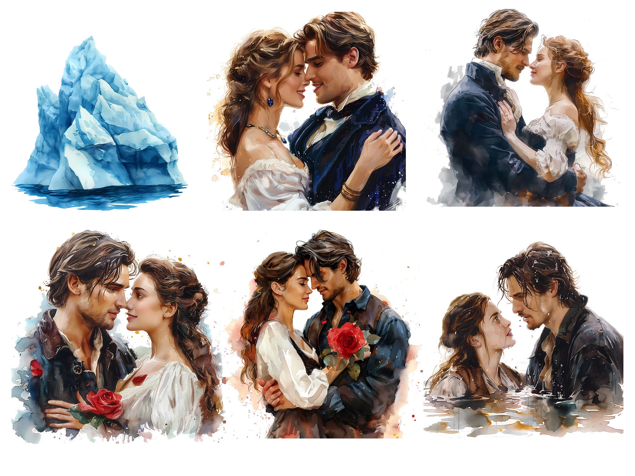 Watercolor Titanic Clipart, 21 PNG Titanic Clip Art, Commercial Use ...