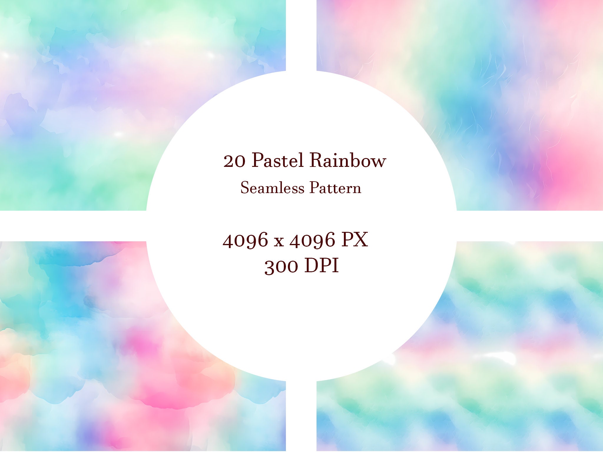 Pastel Rainbow Watercolor Digital Paper Seamless Watercolor - Etsy