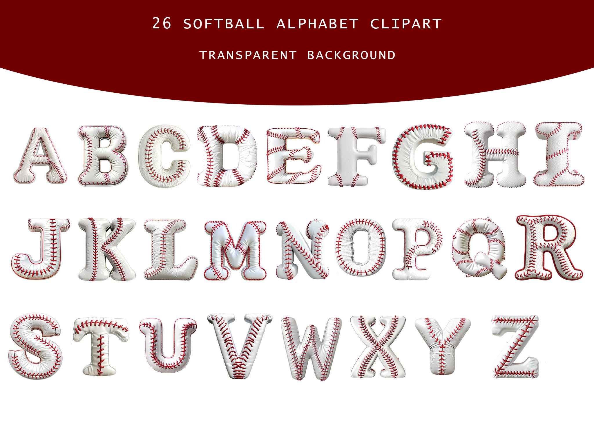 Baseball Alphabet, Letters Png, Alphabet Png, Instant Download for ...