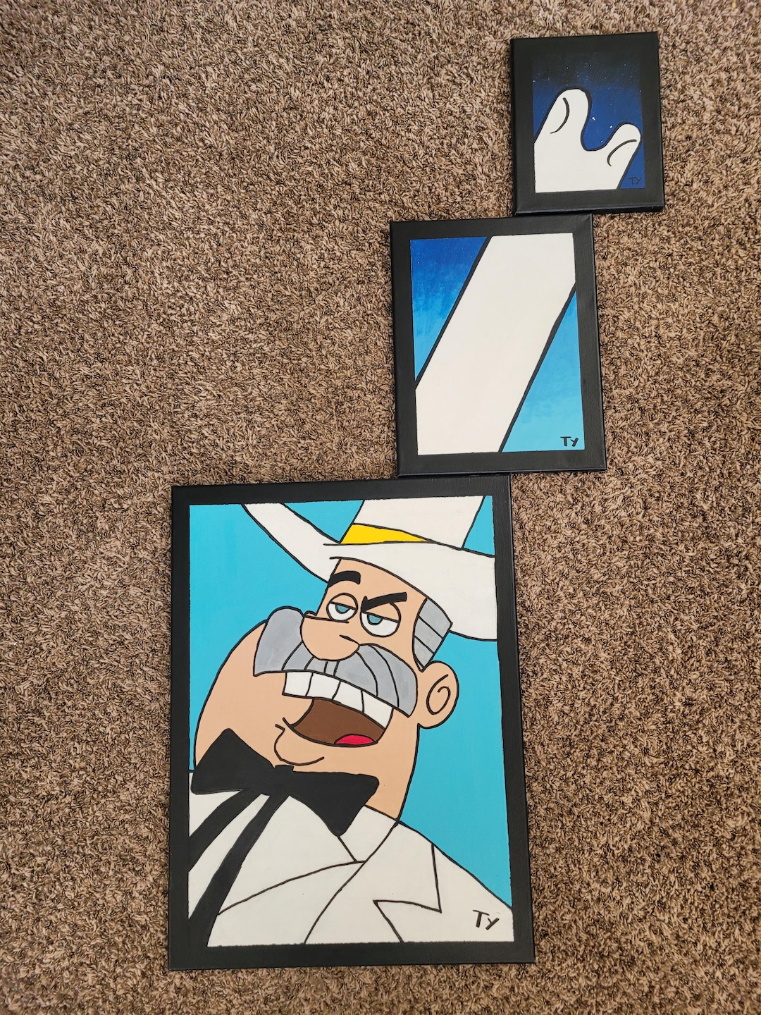 Hand Painted Doug Dimmadome Portrait Set With Hand Painted Hat ...