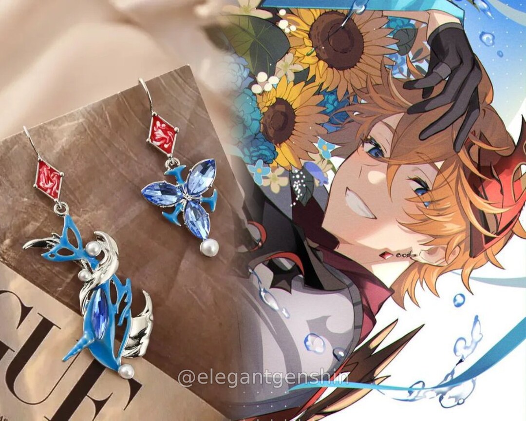 Genshin Earrings Tartaglia Childe genshin Impact Jewellery - Etsy