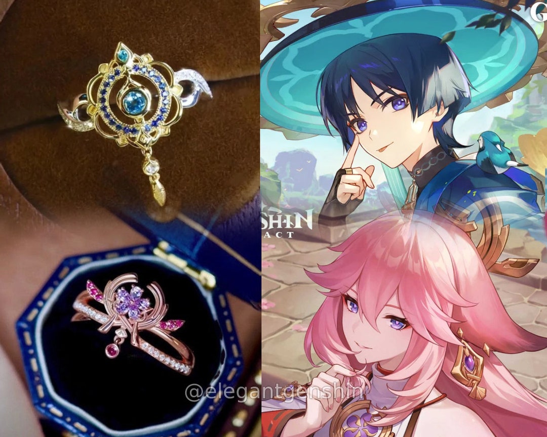 Genshin Rings Yae Miko Scaramouche Furina genshin Impact Jewellery ...