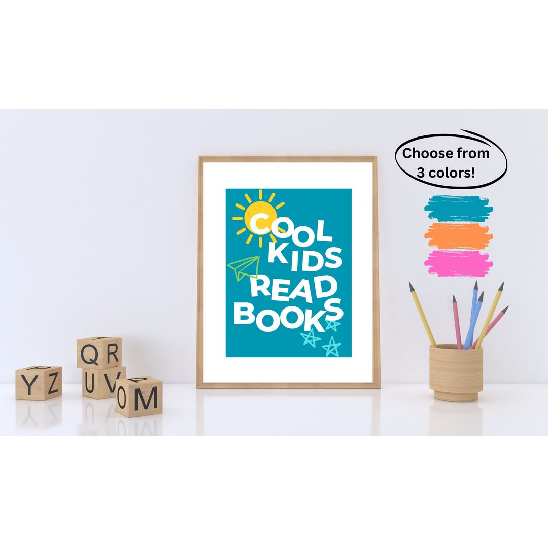 Cool Kids Read Books Digital Wall Art | Custom Wall Decor | Kids ...