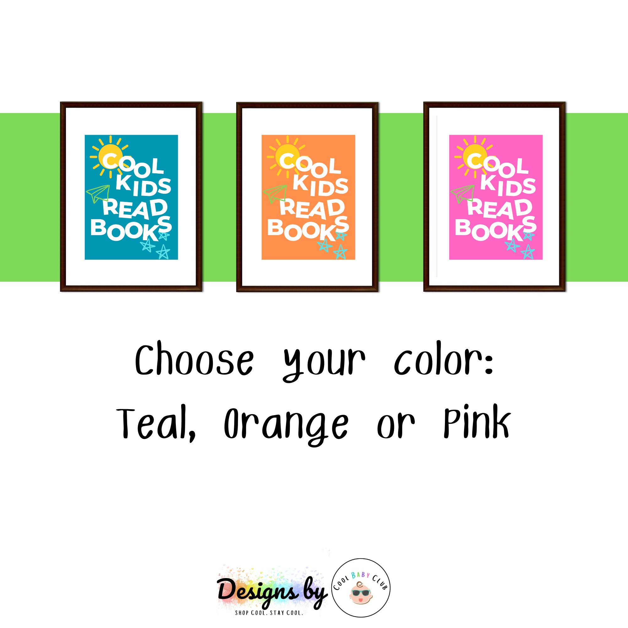 Cool Kids Read Books Digital Wall Art | Custom Wall Decor | Kids ...