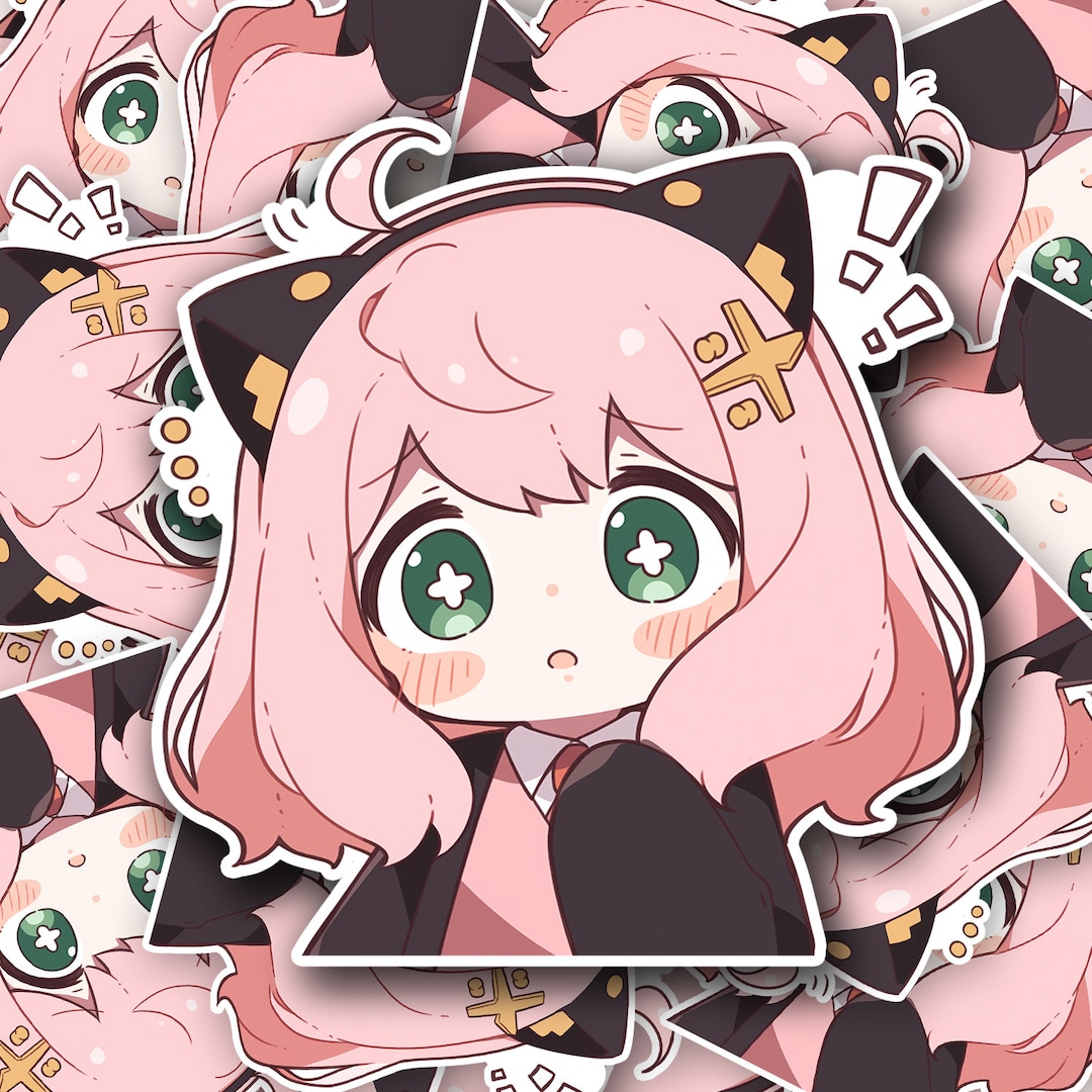 Cute Anime Sticker - White Background Laminated Water Resistant Sticker ...