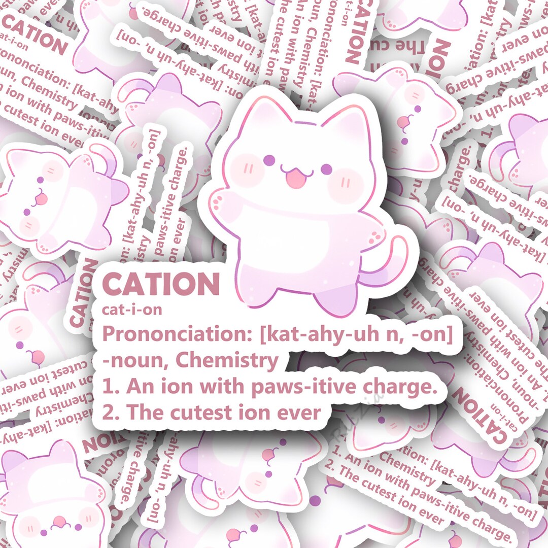 Cation - A Purrfectly Vibrant Cat Sticker - White Background Laminated ...