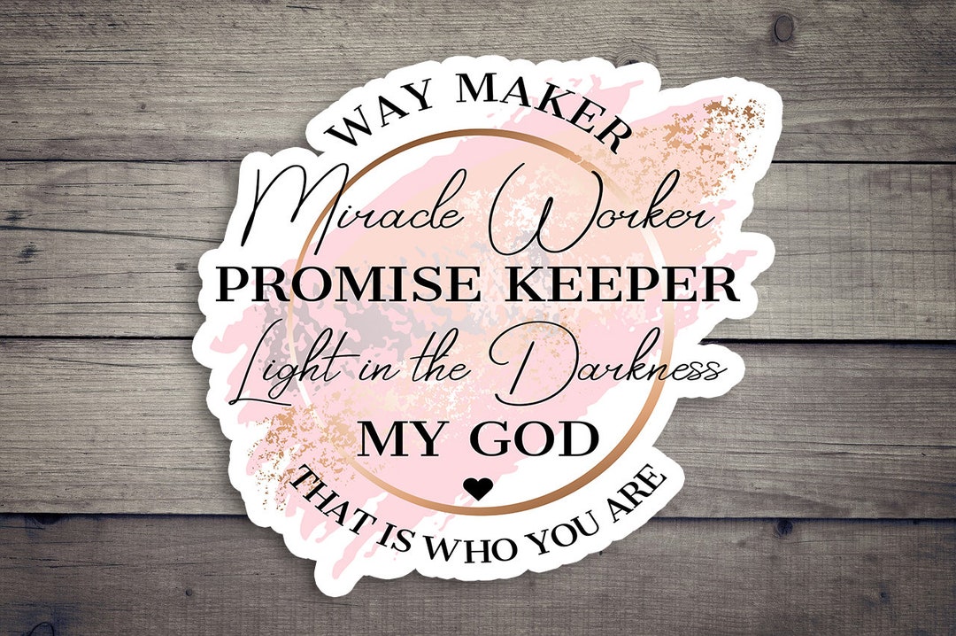 Way Maker Christian Quotes Bible Verse Die-cut Stickers - White ...
