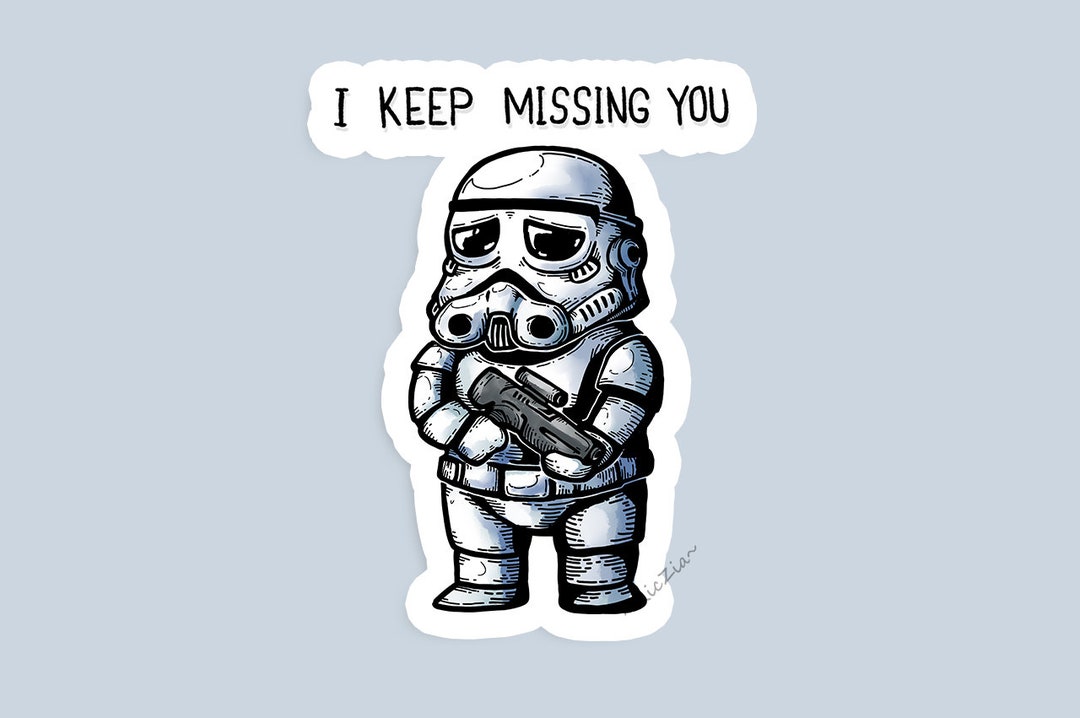 Chibi 'I Keep Missing You' Die-cut Sticker - White Background Laminated ...