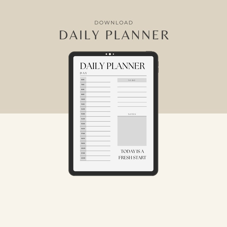 Daily Planner PDF Download - Etsy