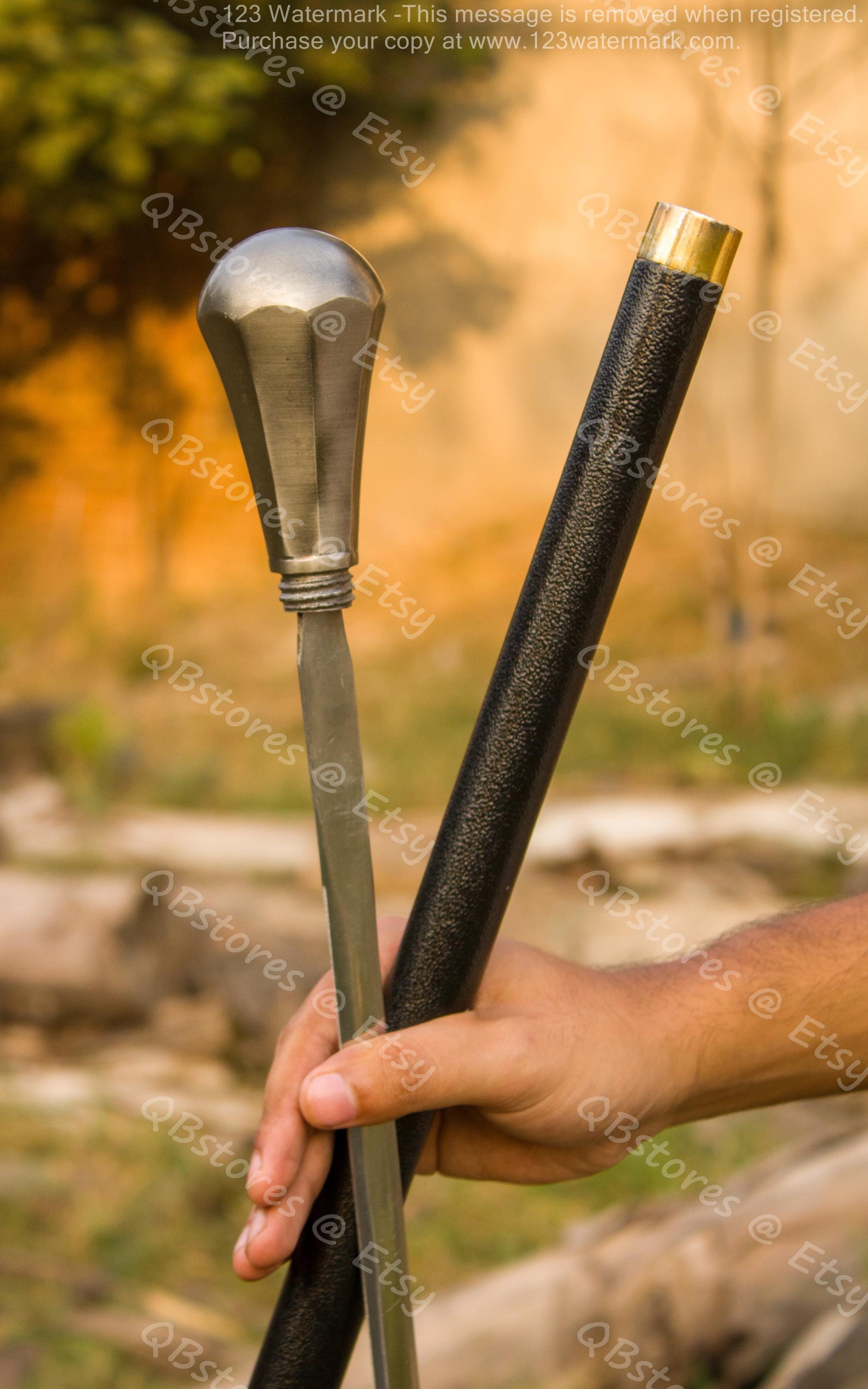 Cane Walking Stick LARP Wooden Classy Engraved Elegant Hiking Staff Old ...