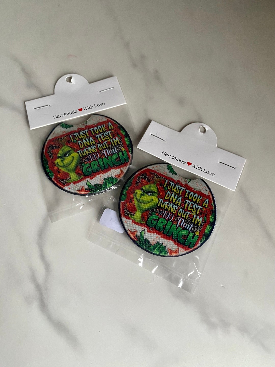 Grinch Car Coaster/holiday Car Coasters - Etsy