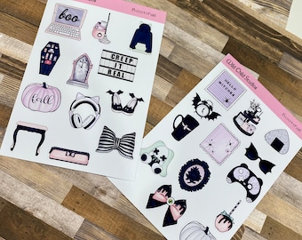 Creepy Cute Stickers for Halloween Witch Stickers Sheet Scrapbook Bujo ...