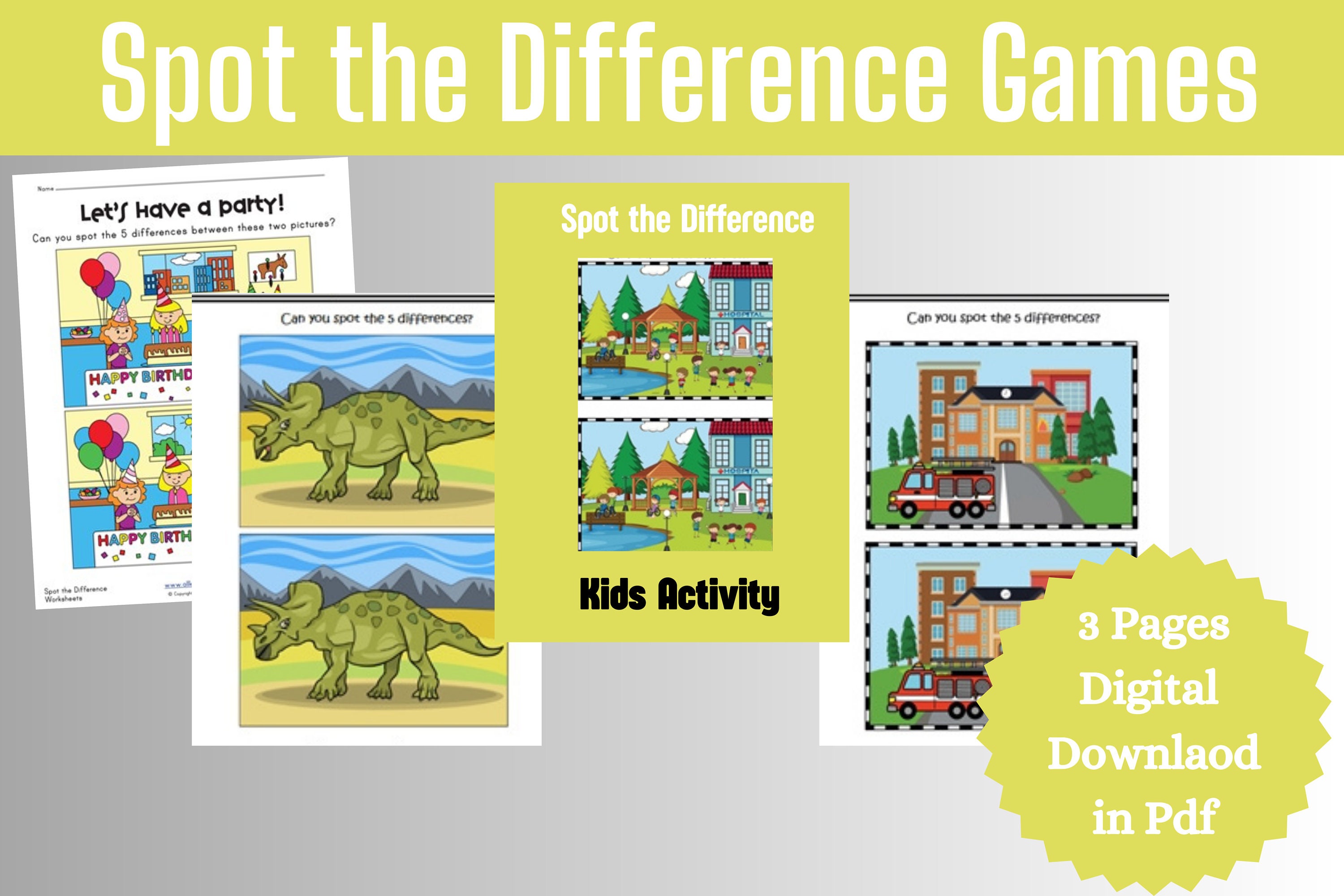 Spot the Difference, Road Trip Activity, Printable Game,children ...