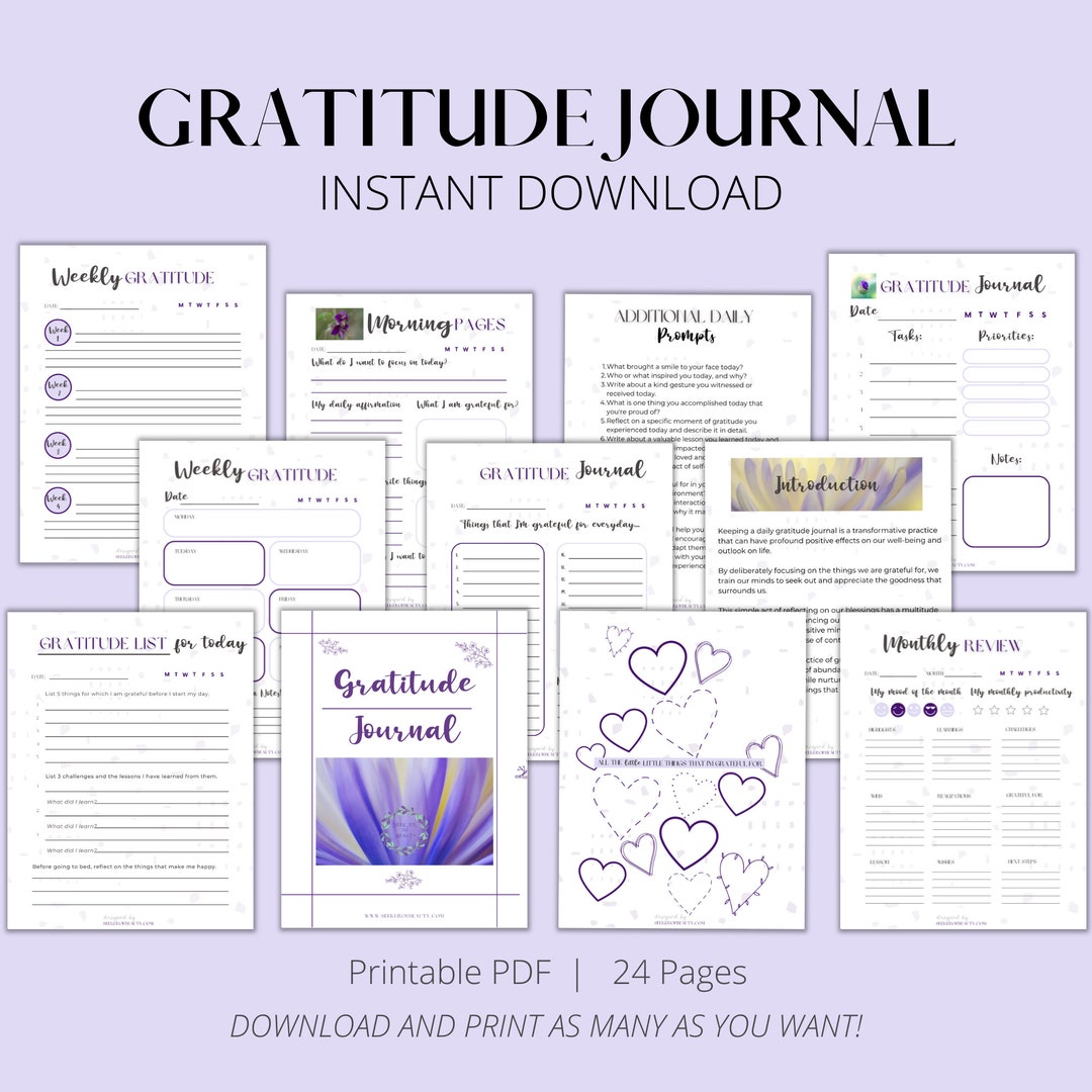 Gratitude Journal Printable | Daily, Weekly, and Monthly Prompts - Etsy