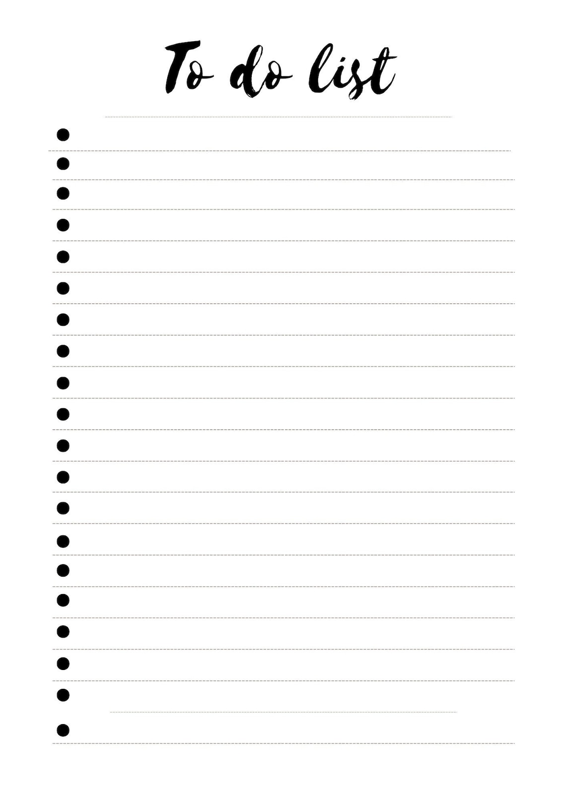 To-do-list Template | Simple Black and White To-do List Template - Etsy