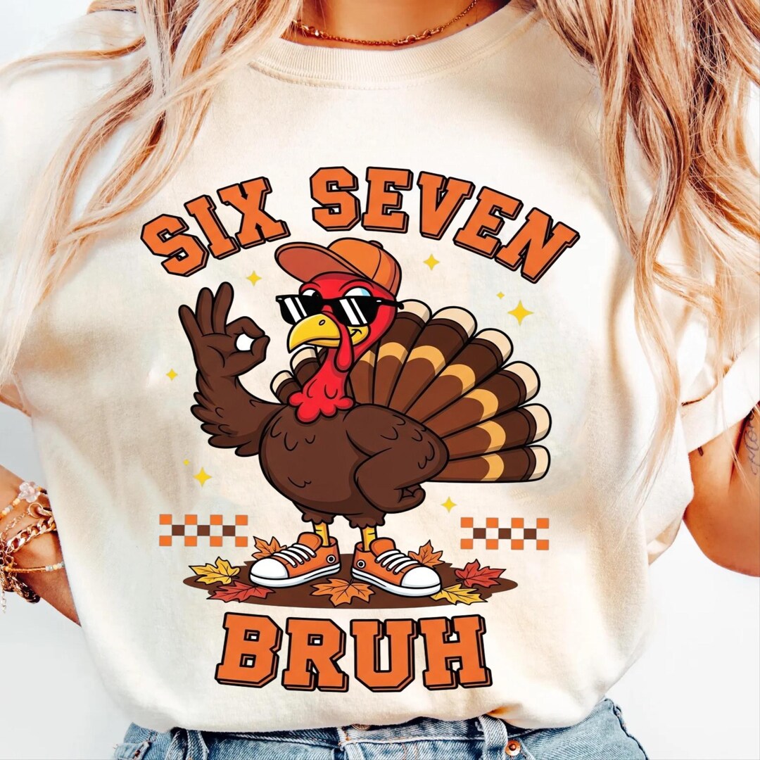 Funny Thanksgiving Turkey 6 7 PNG, Retro Sunglasses, Gen Alpha Meme ...