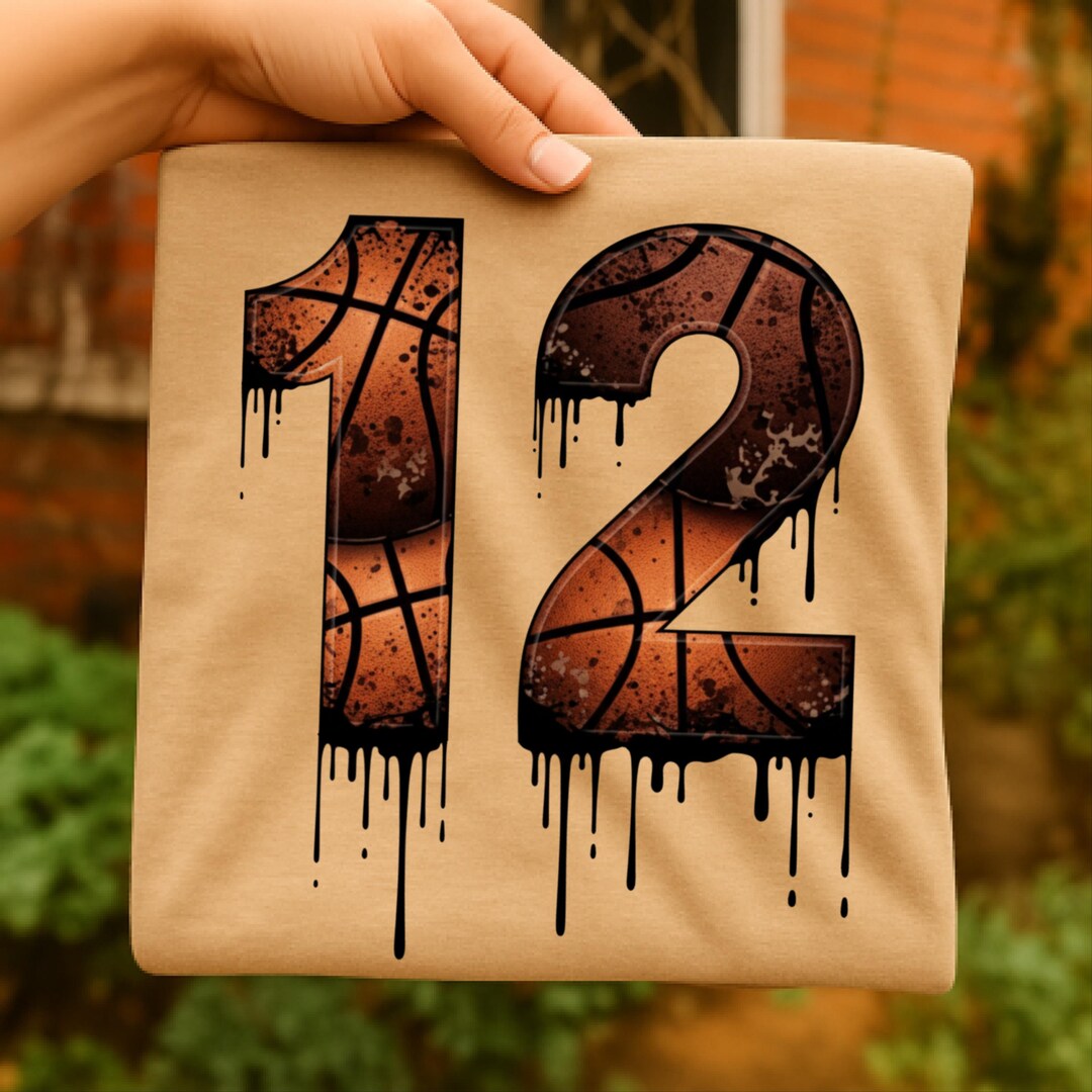 Basketball Number 12 Drip PNG, Sports Team Graphic (digital Download ...
