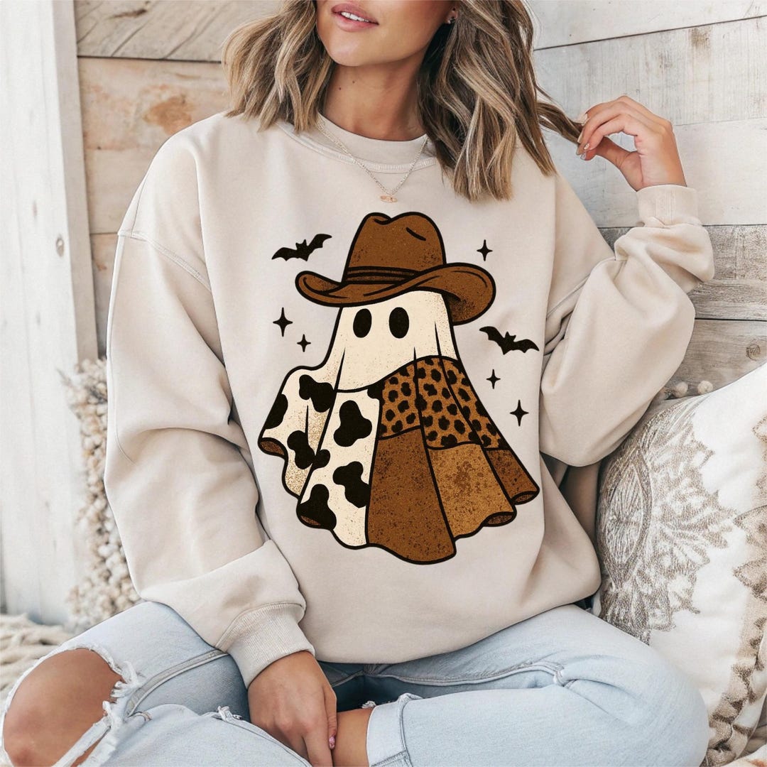 Halloween Cowboy Ghost Png, Western Halloween Ghost Sublimation, Howdy ...