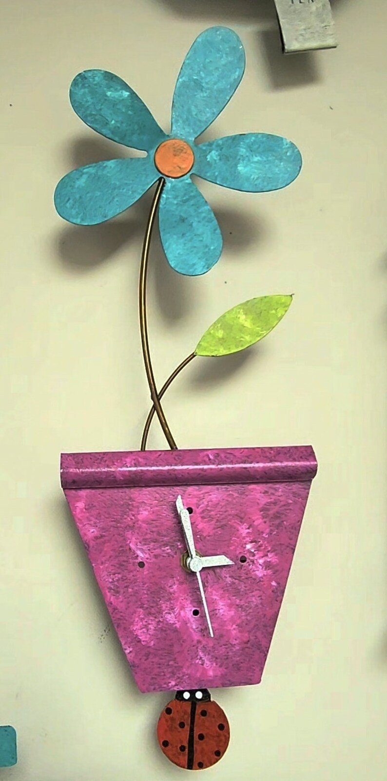 Flower Pot Pendulum Wall Clock - Etsy
