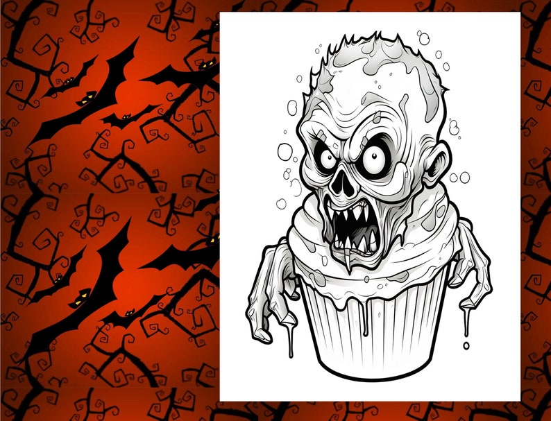 Halloween Zombie Printable Coloring Page Kid's Classroom - Etsy