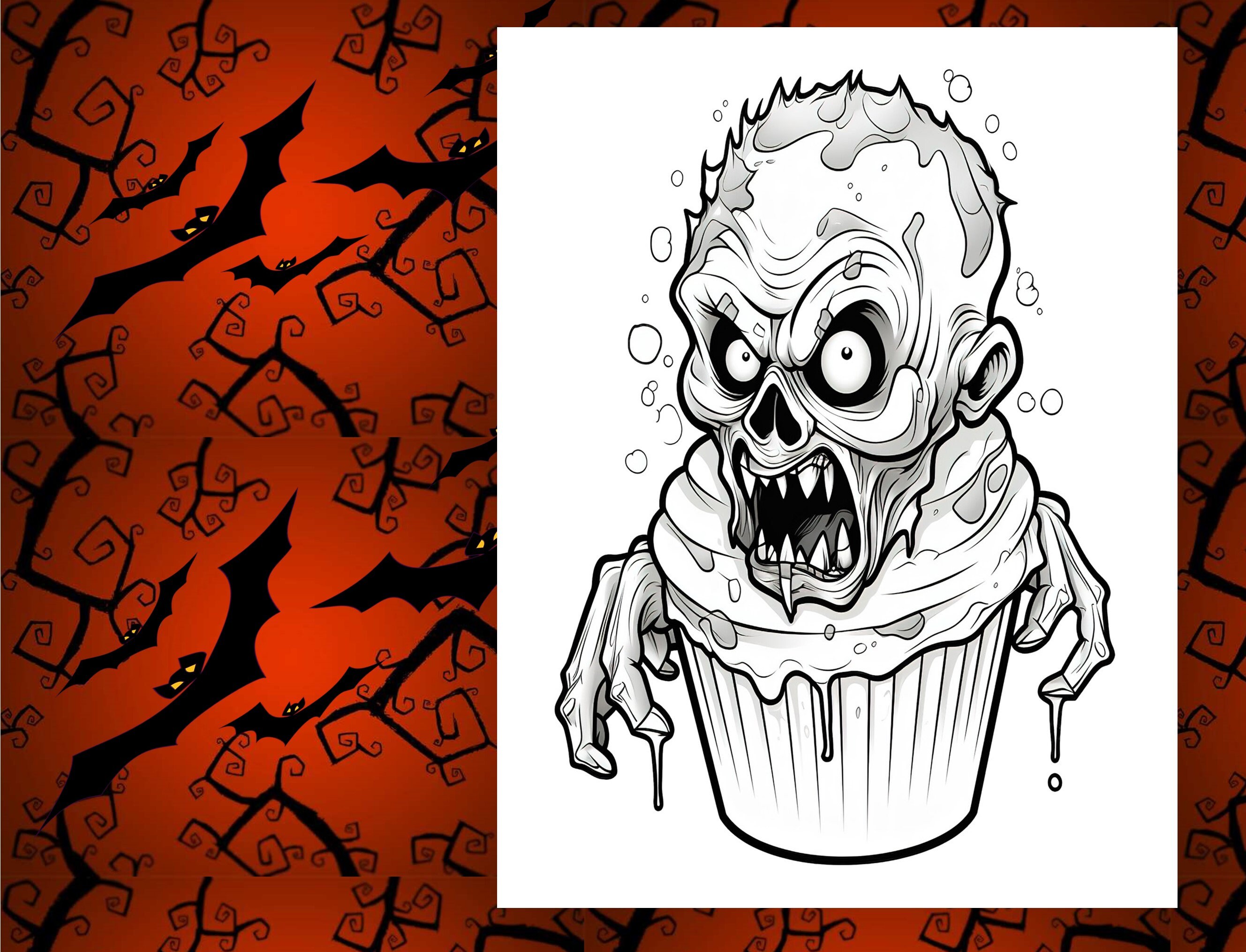 Halloween Zombie Printable Coloring Page Kid's Classroom - Etsy