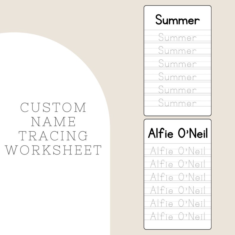 Customisable Name Tracing Sheet Handwriting Practice Worksheet - Etsy