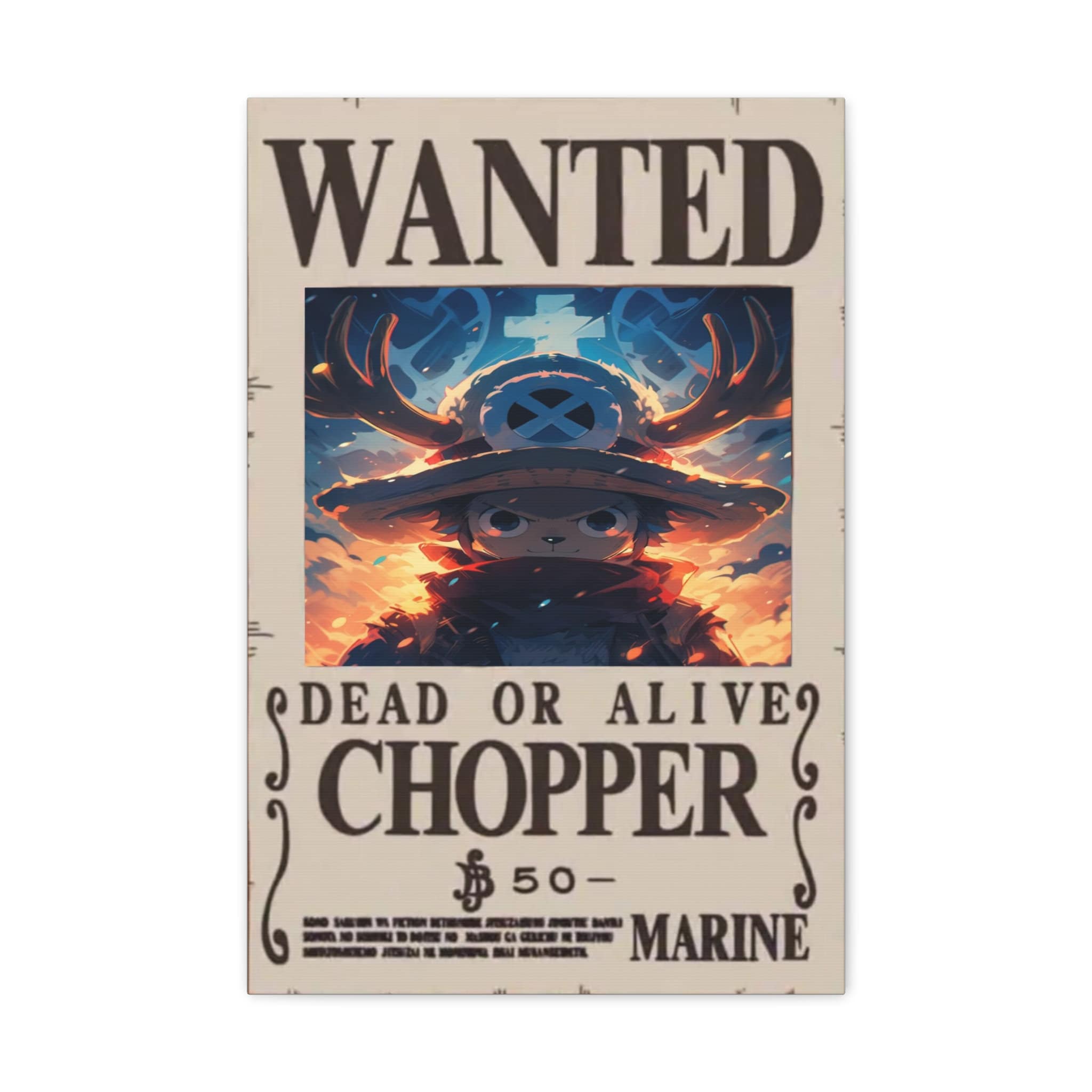 One Piece Anime Chopper Wanted Poster Print, Chopper Fan Art, Straw Hat ...