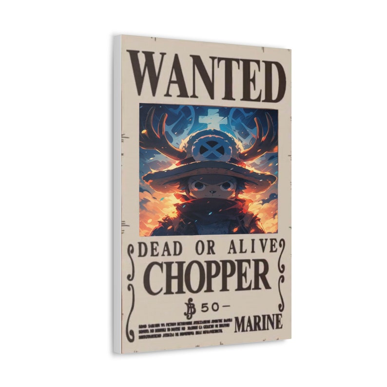 One Piece Anime Chopper Wanted Poster Print, Chopper Fan Art, Straw Hat ...