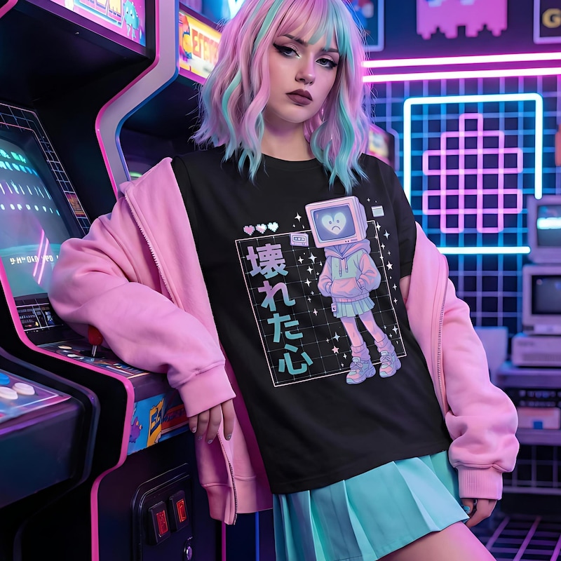 Vaporwave Anime Tshirt - Etsy