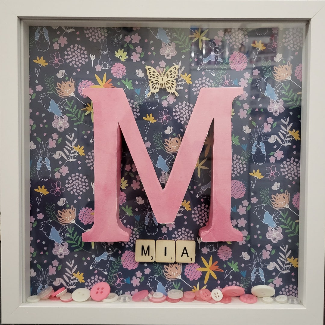 Initial Scrabble Letter Shadow Box Frames and Personalised Photo Shadow ...
