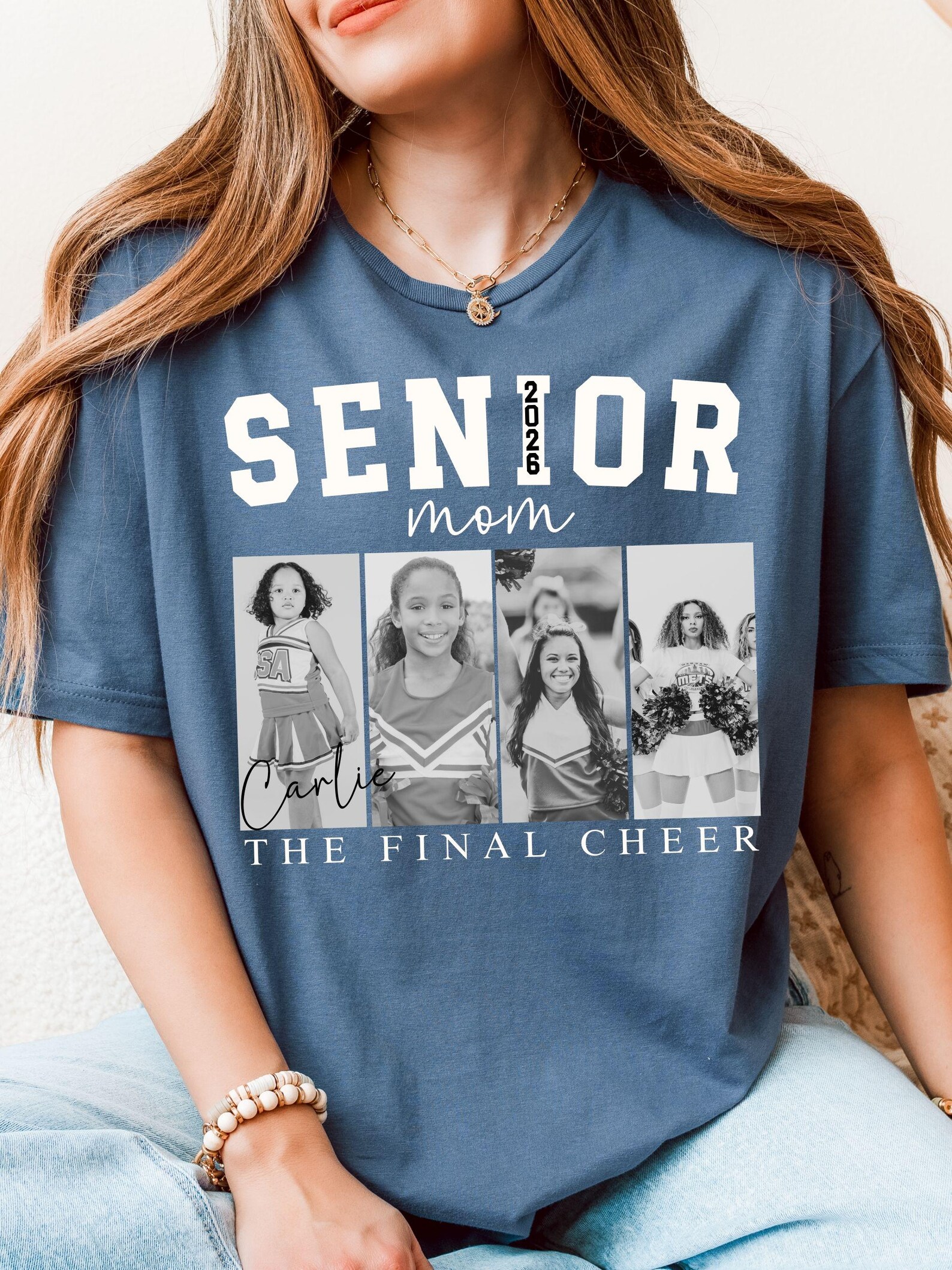 Custom Senior Cheer Mama Shirt, Custom Photo Mom Tee, Senior Night Mom ...