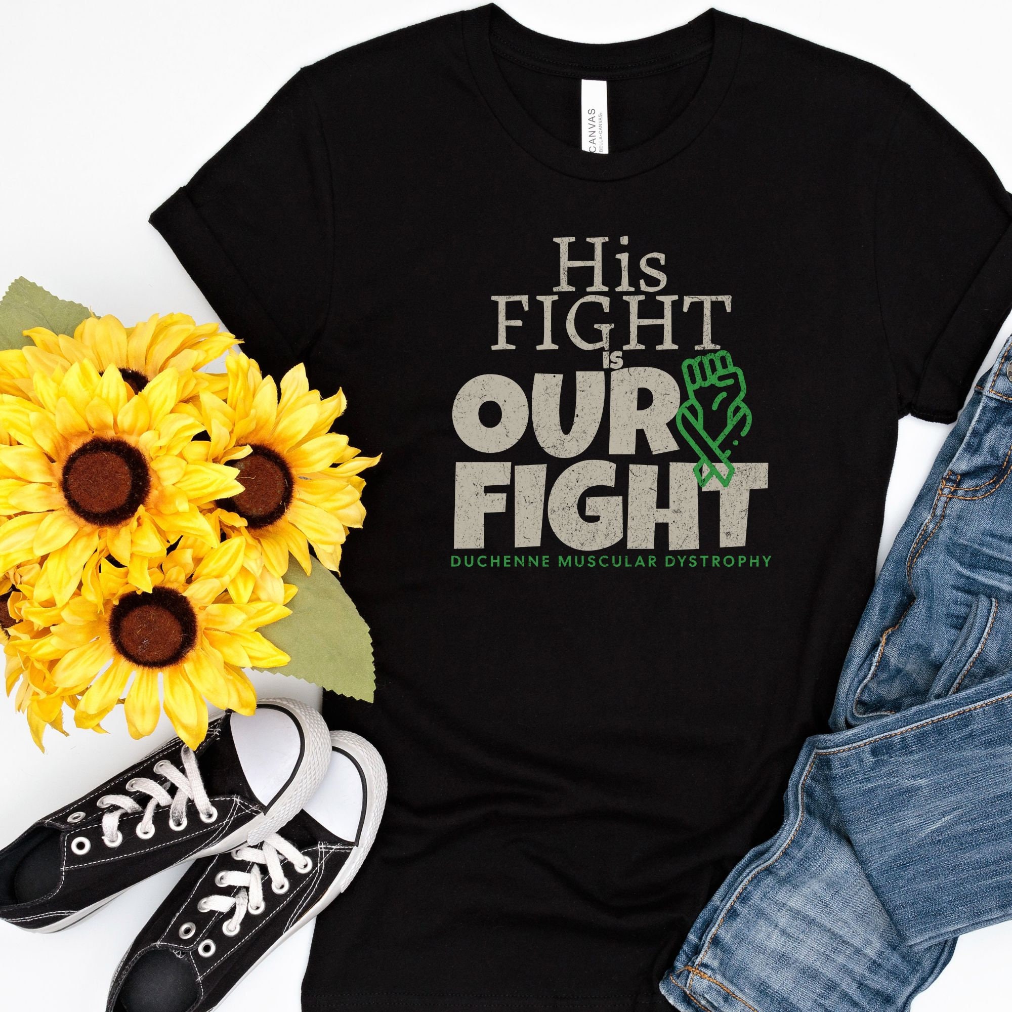 Duchenne Muscular Dystrophy Shirt, His Fight is Our Fight, Dmd Support ...