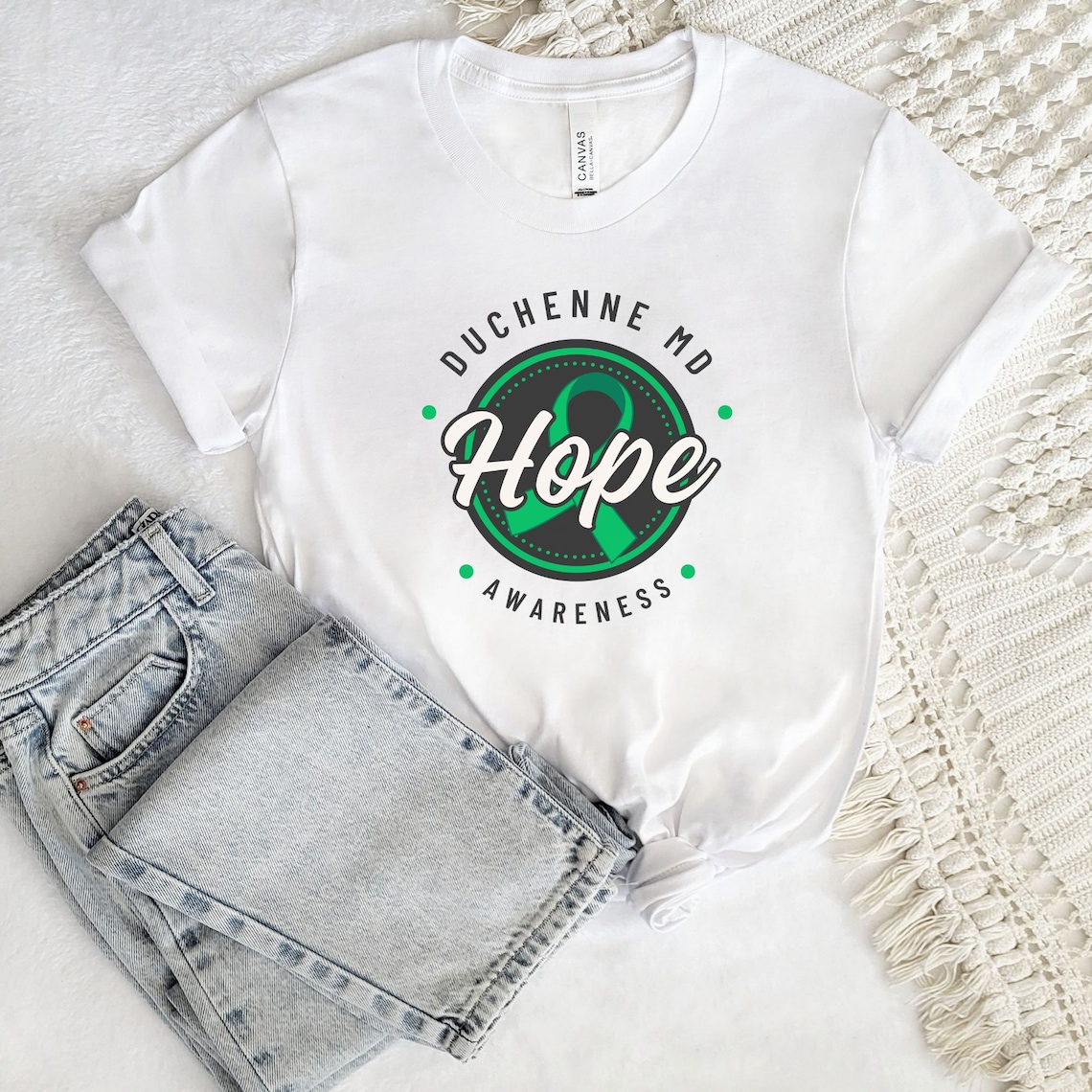 Duchenne Muscular Dystrophy Awareness Tee, Green Ribbon Shirt ...