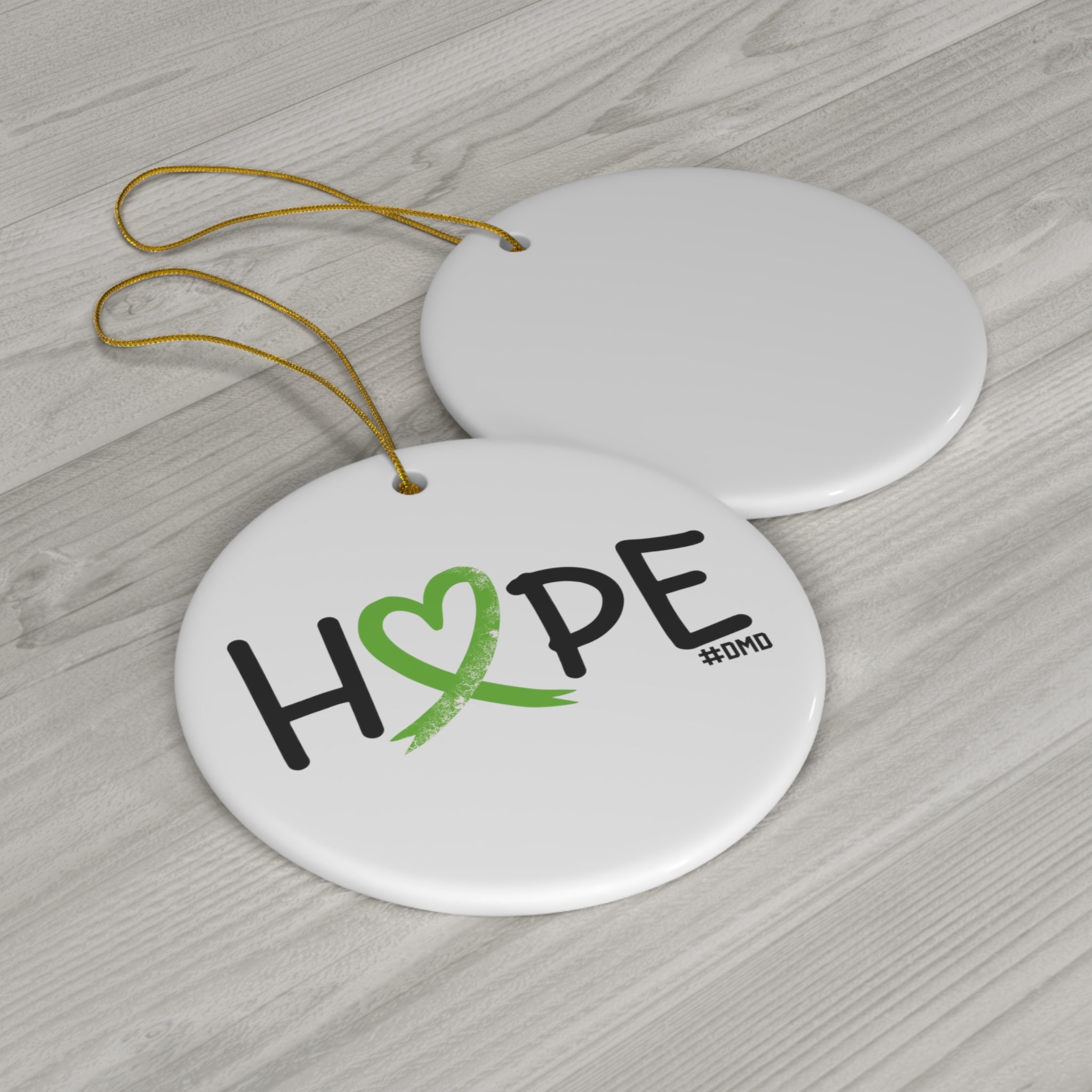Hope for Duchenne, Muscular Dystrophy Ornament, Lime Green Ribbon ...