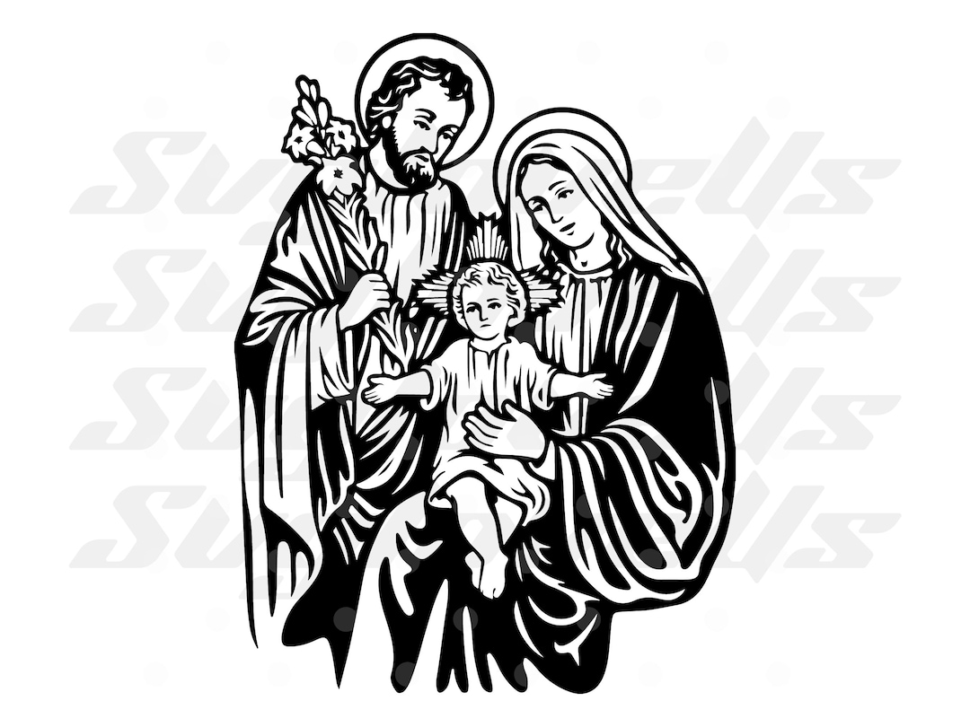 San Jose Svg, St Joseph Mary Jesus Svg, Jesus Design for Cricut, St ...
