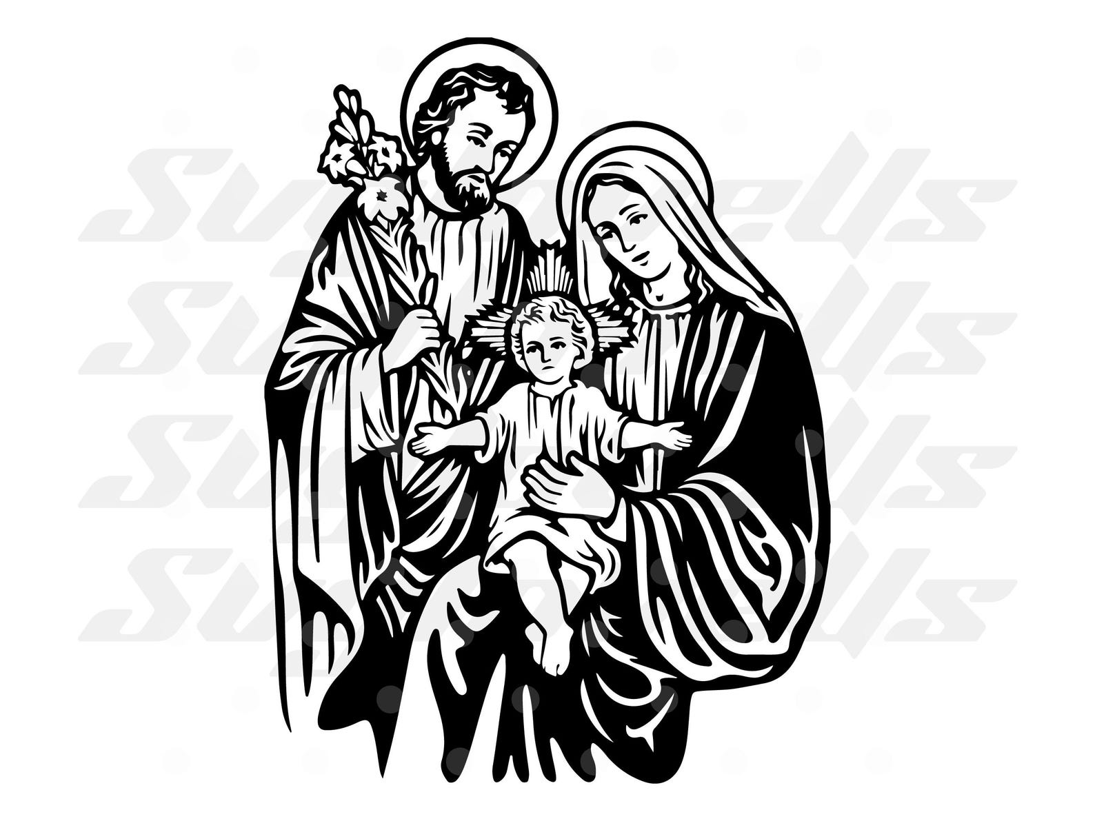 San Jose Svg, St Joseph Mary Jesus Svg, Jesus Design for Cricut, St ...