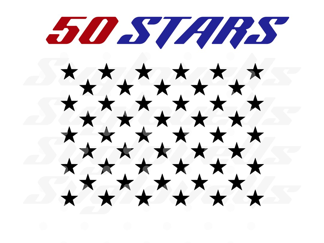 50 Stars Svg, American Flag Stars Svg, for Cricut and Silhouette, USA ...