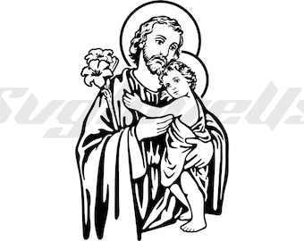 San Jose Svg, St Joseph Mary Jesus Svg, Jesus Design for Cricut, St ...