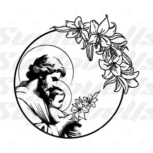St. Joseph With Jesus, San Jose Svg, Jesus Svg, Pray for Us Svg, Holy ...
