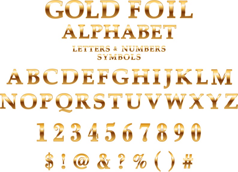 Gold Foil Alphabet Svg, Gold Punctation Number Alphabet Lettering ...