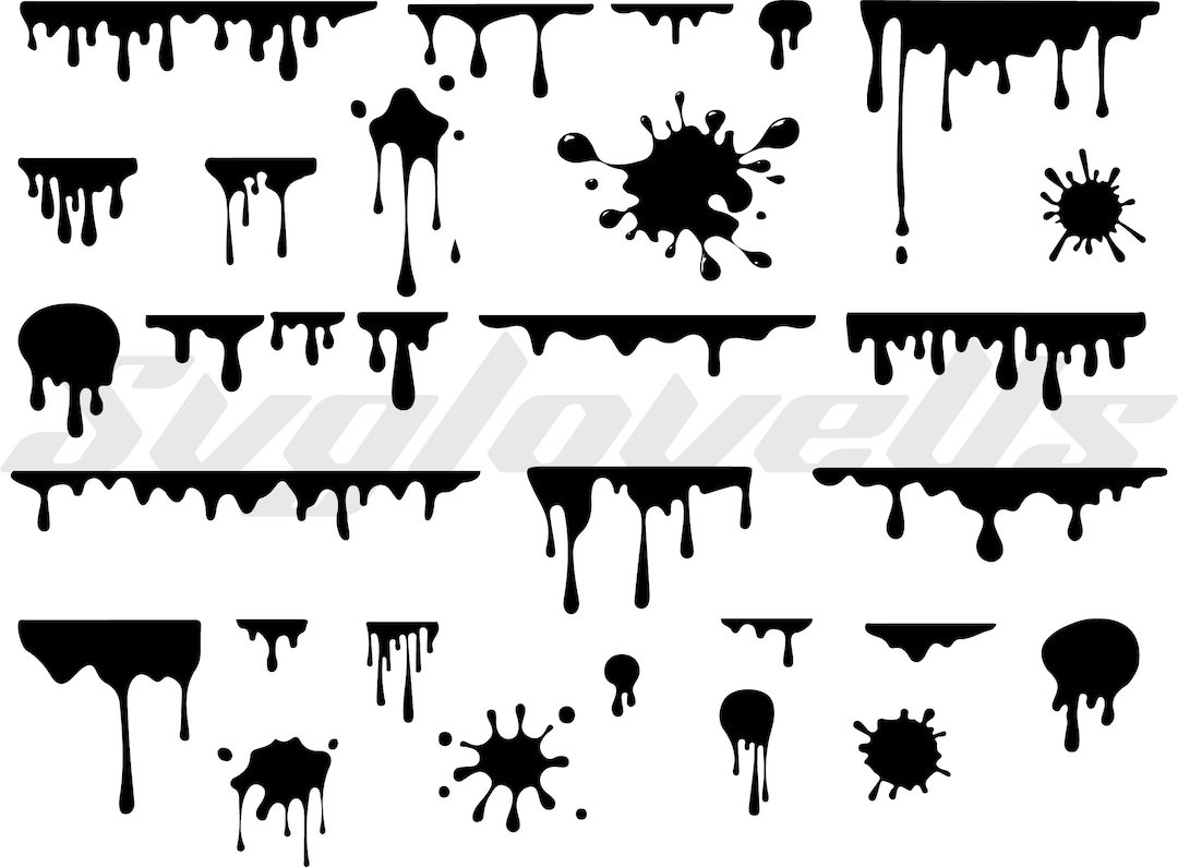Dripping Borders Svg, Dripping Borders Clipart, Chocolate Drop, Instant ...