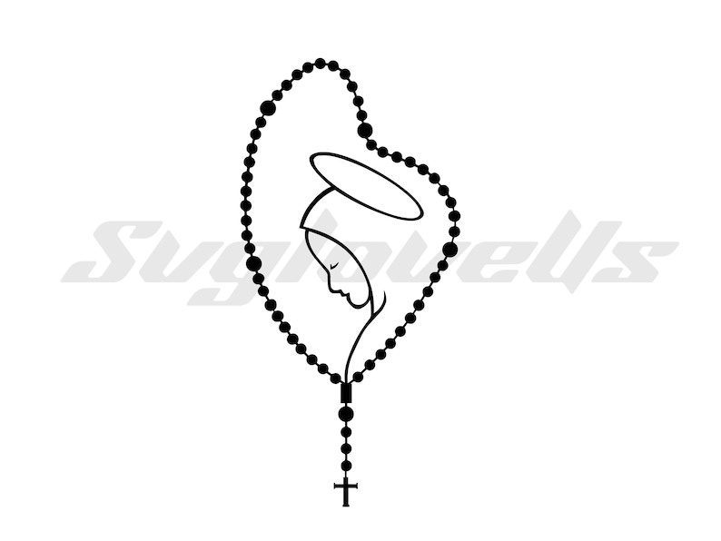 Rosary Svg, Mary Rosary Svg, Jesus and Mary Svg, Rosary Beads Svg ...