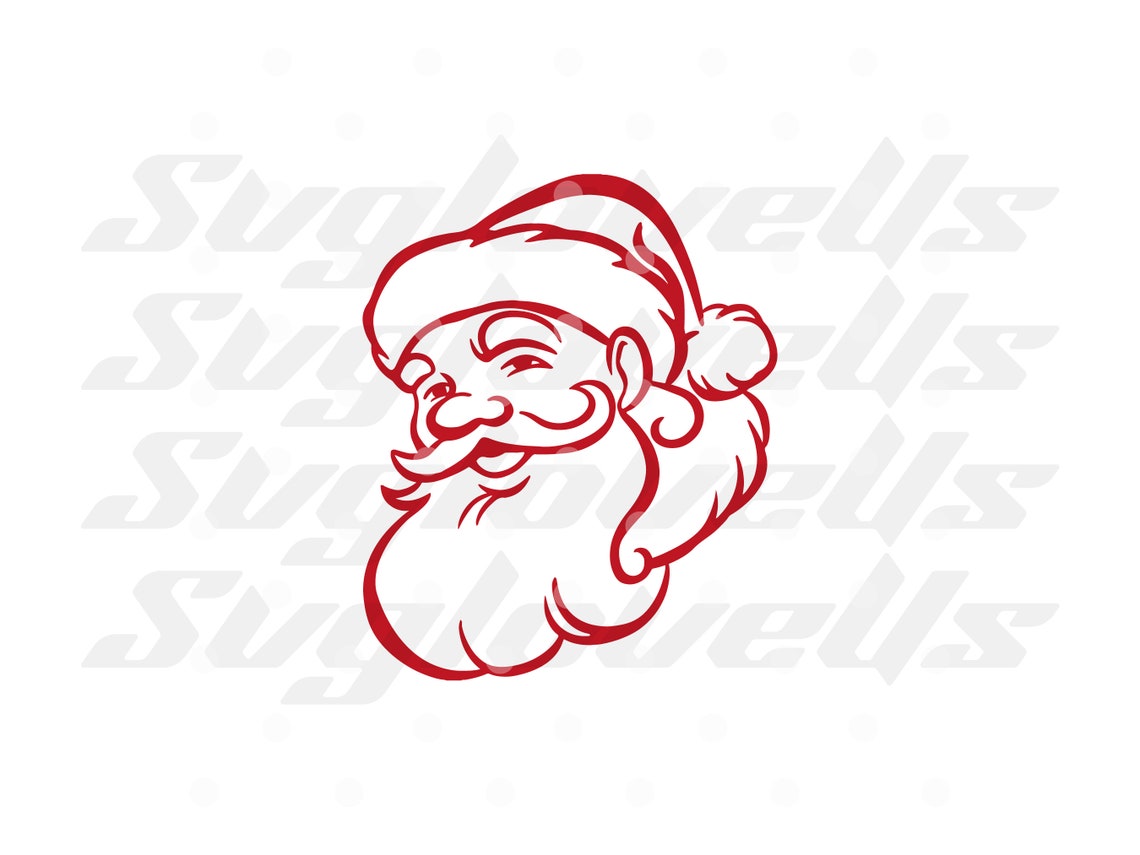 Santa Svg, Vintage Santa Claus Svg, Retro Santa Face Svg, Christmas Svg ...