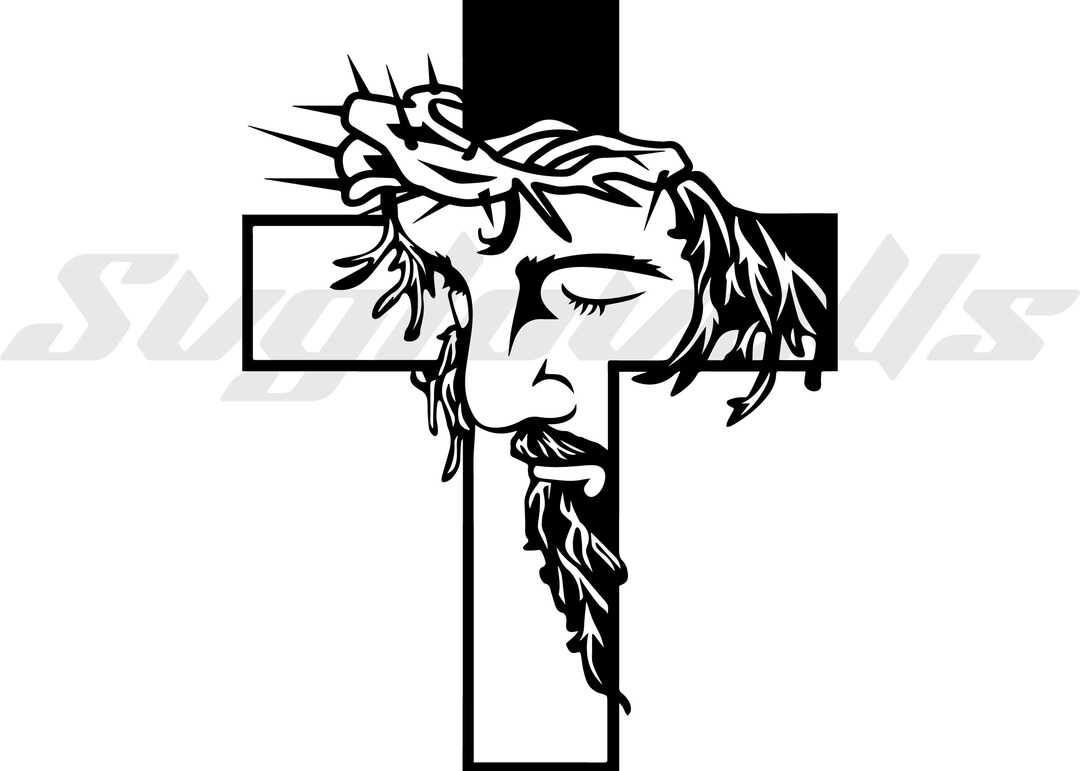 Jesus Svg File, Cross Svg File, Jesus Design for Cricut, Instant ...